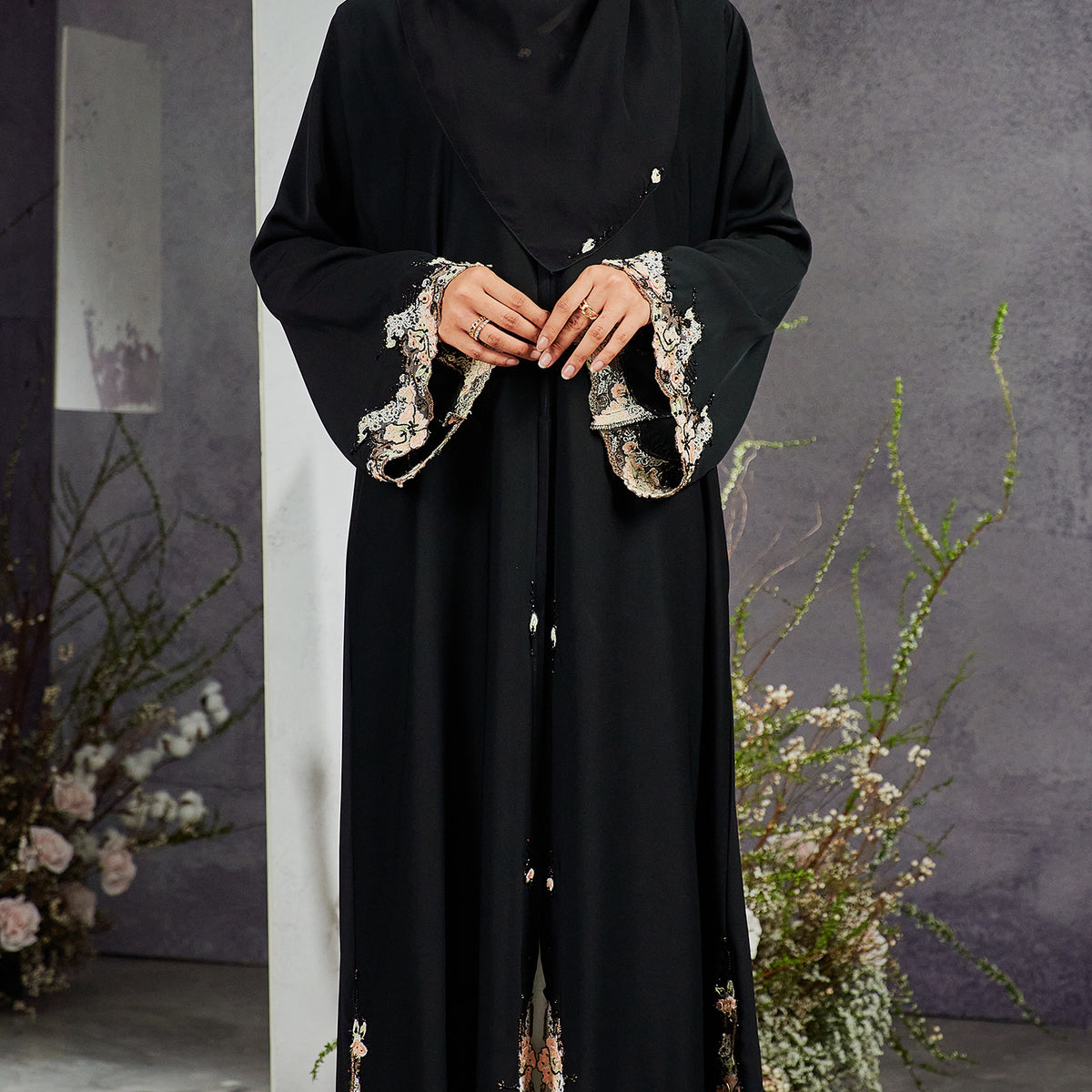 Aster Flowery Abaya – Fustaann